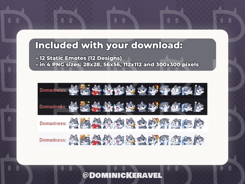 Gray Tabby Cat Emotes Pro Bundle (18) - 6 Animated and 12 Static for ...