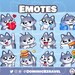 Black & White Husky Emotes twitch/discord Pack 1 Cute Dog Emojis for ...