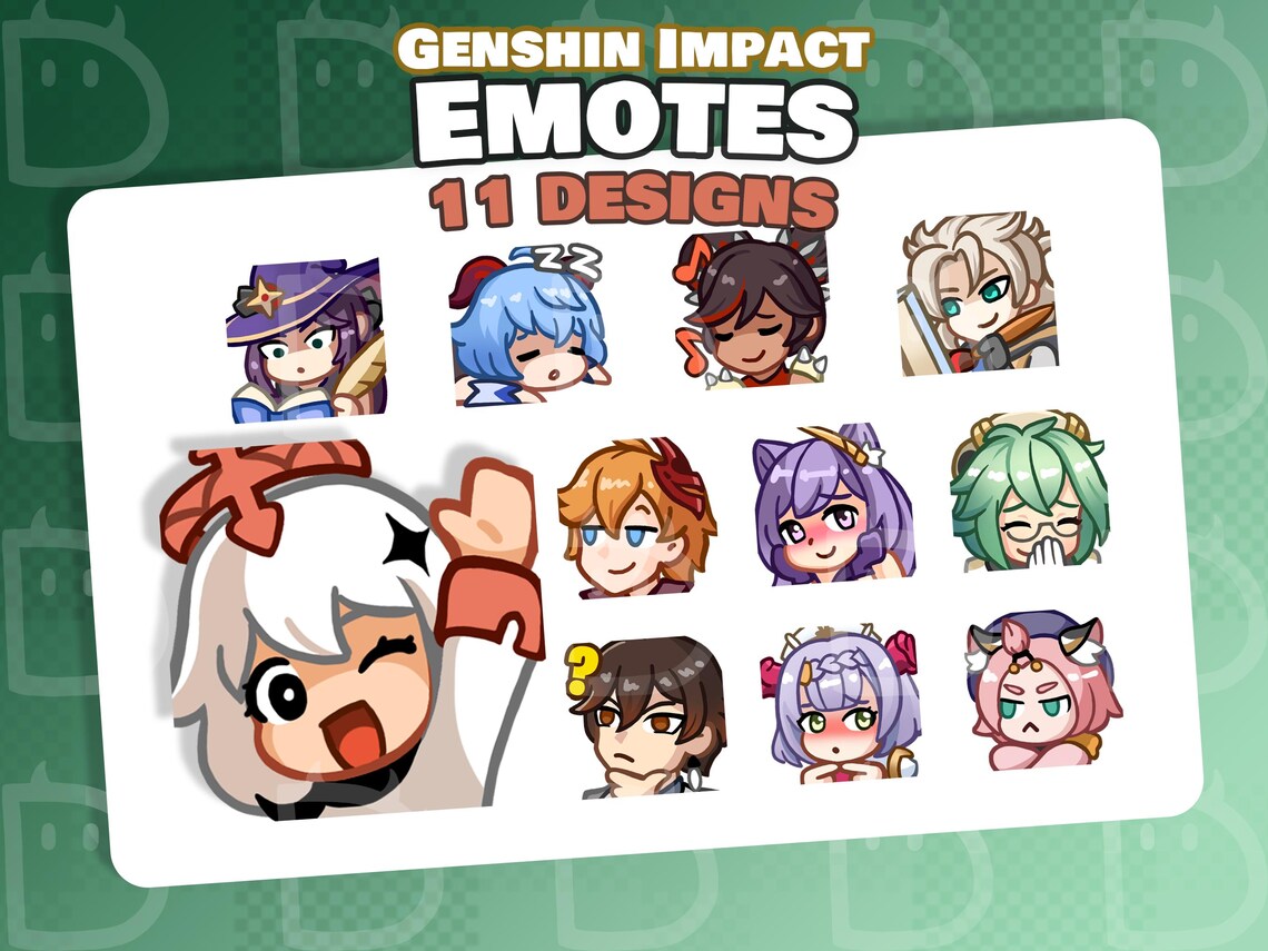 Genshin Impact Emotes Pack Vol 1 (11) - Iconic Classic Characters for ...