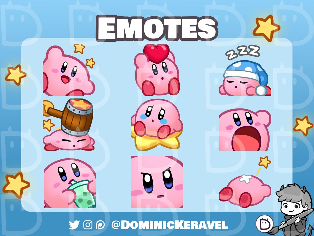 Adorable Pink Ball Emotes (twitch/discord) Pack 1 - Cute Gaming Smash ...