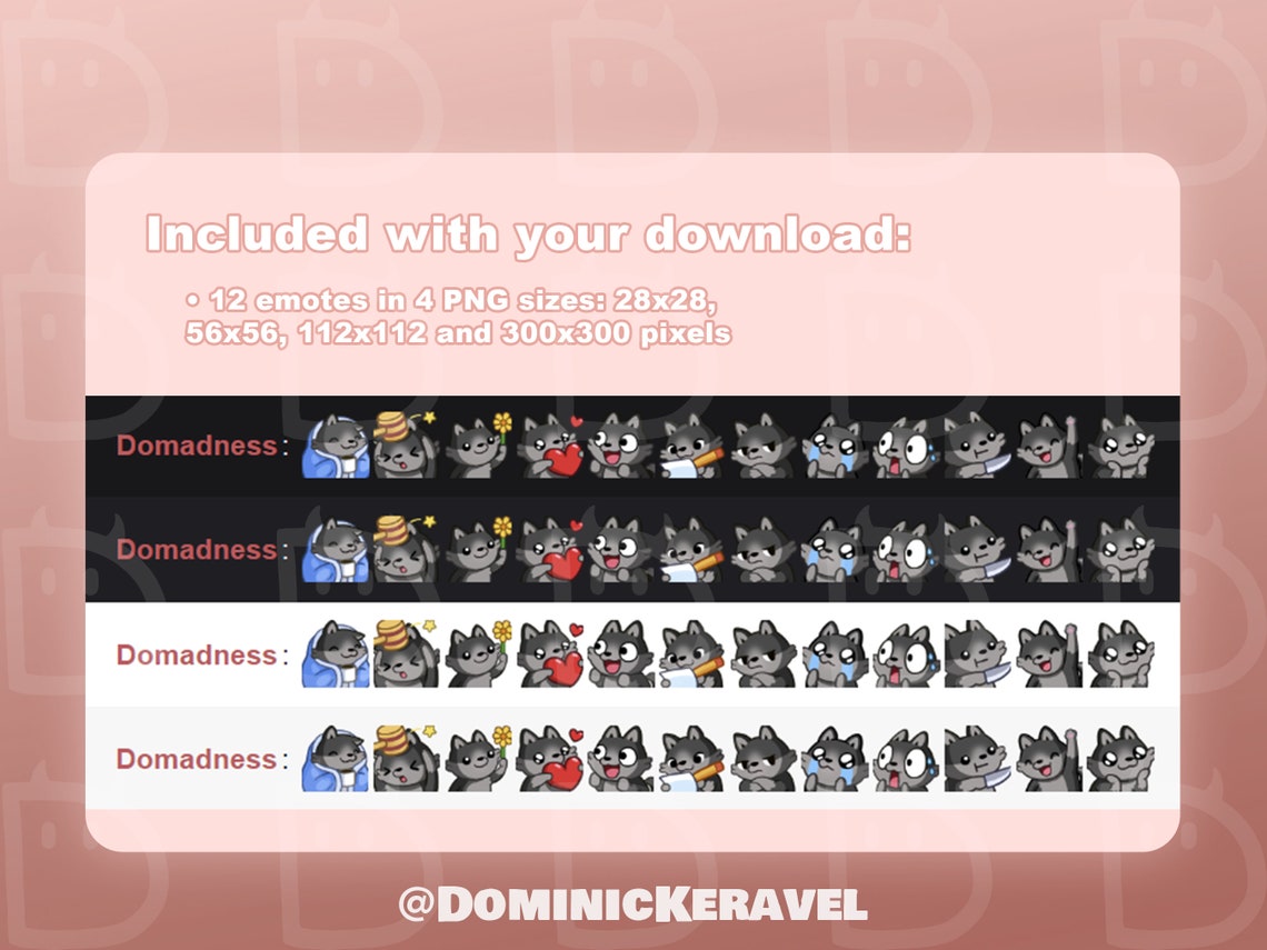 Dark Wolf Emotes (twitch/discord) Pack 1 - Cute Wolves Gaming Anime ...