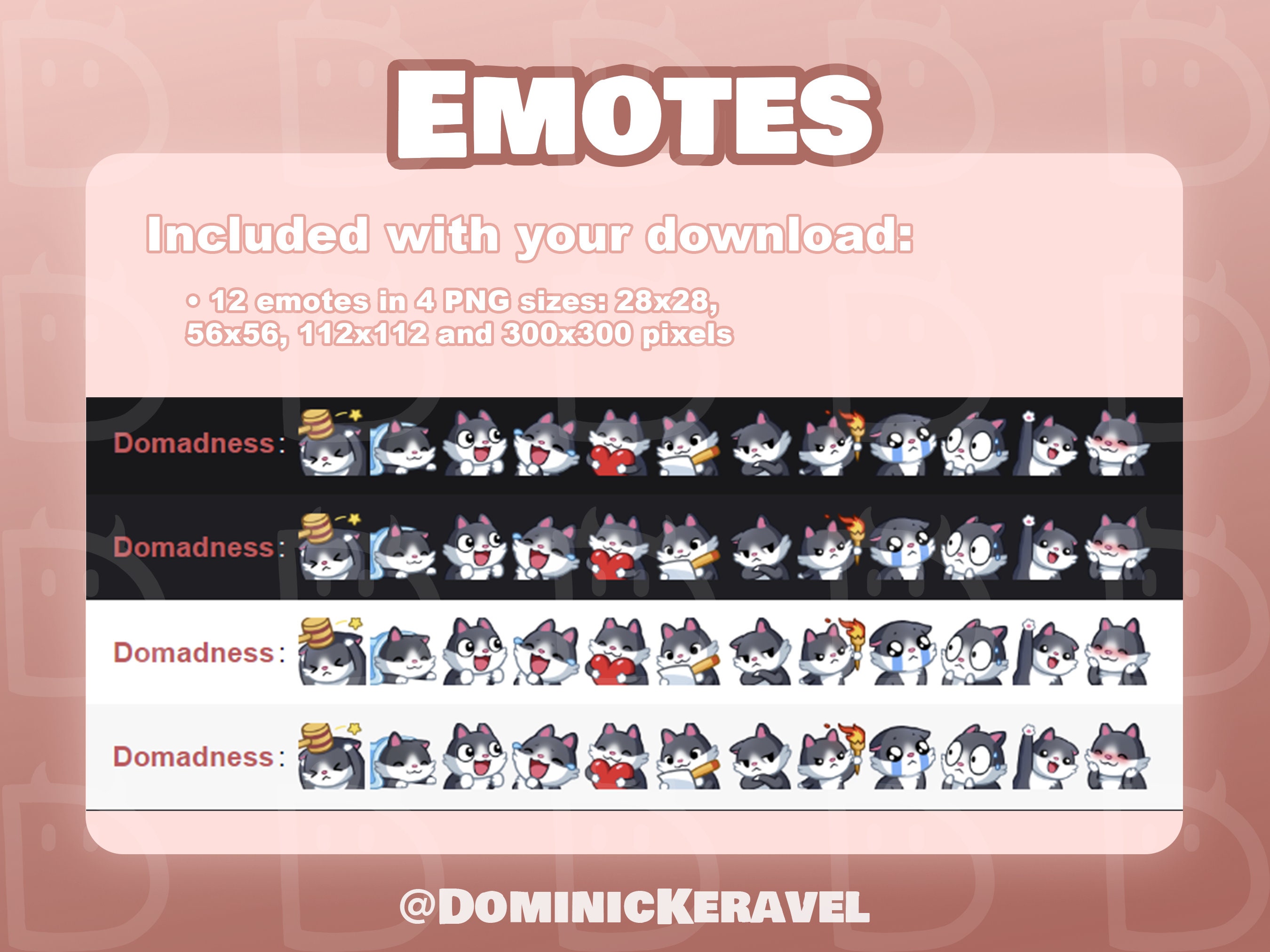 Tuxedo Cat Emotes (twitch/discord) Pack 1 - Cute Kitty Emojis for ...