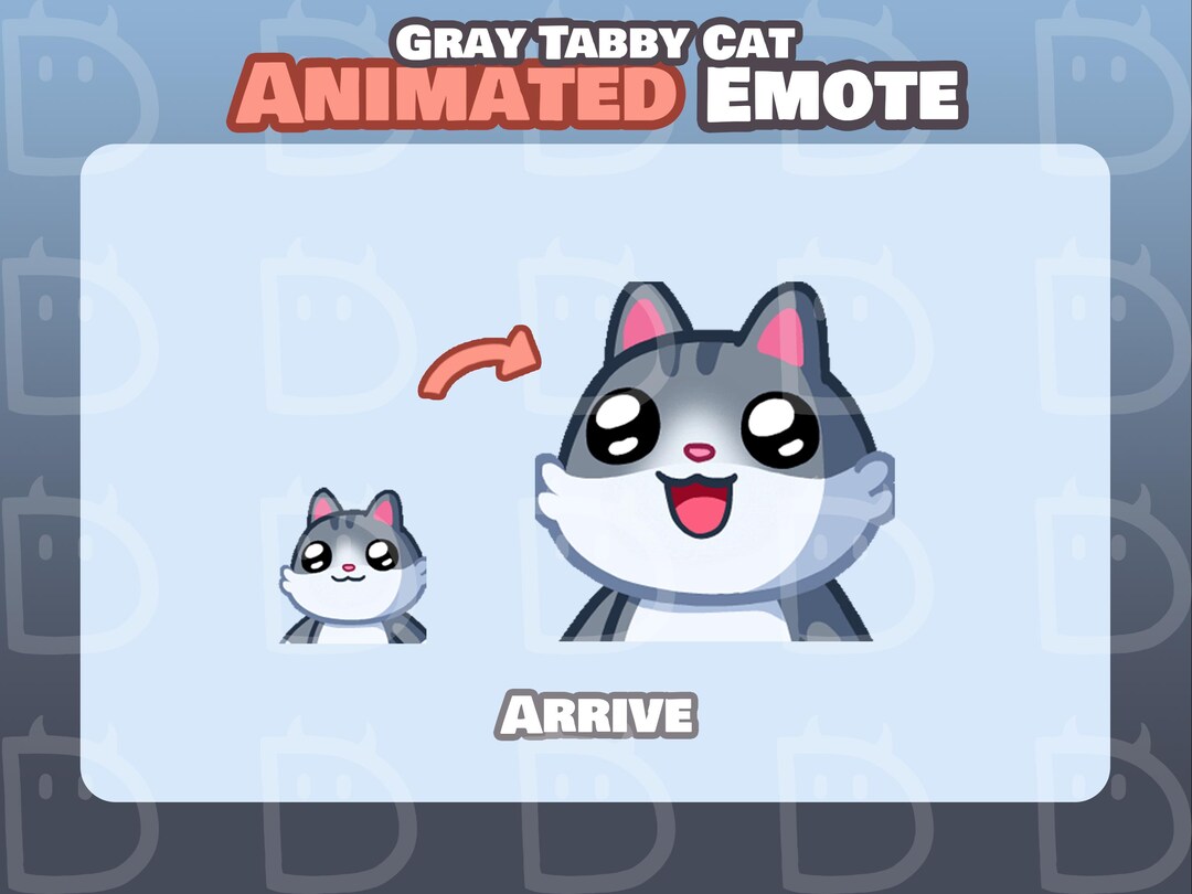 Gray Tabby Cat Animated Emote – Arrive Entrance GIF – Twitch & Discord ...