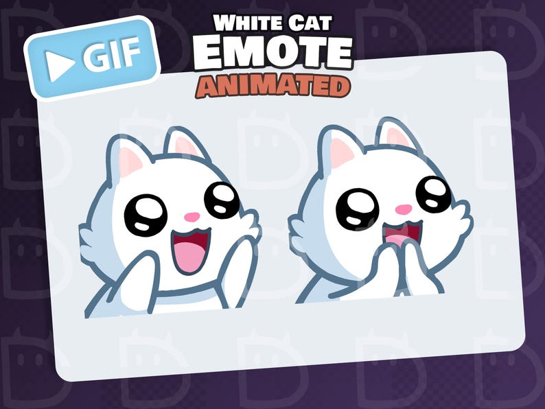 White Cat Clap Emote - Animated Cute Clapping for Twitch and Discord - Etsy