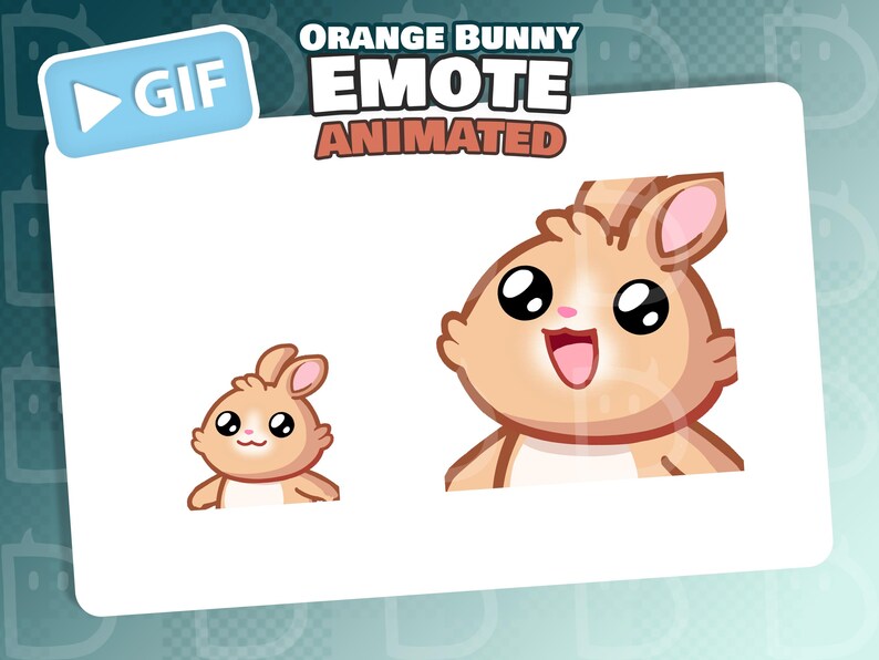 Orange Bunny Arrive Emote - Animated Hello for Twitch and Discord - Etsy