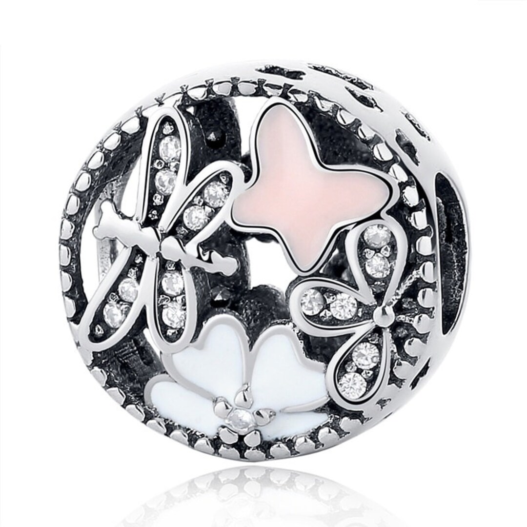 Springtime Butterfly Mixed Enamels 100% 925 Sterling Silver Fit Women ...