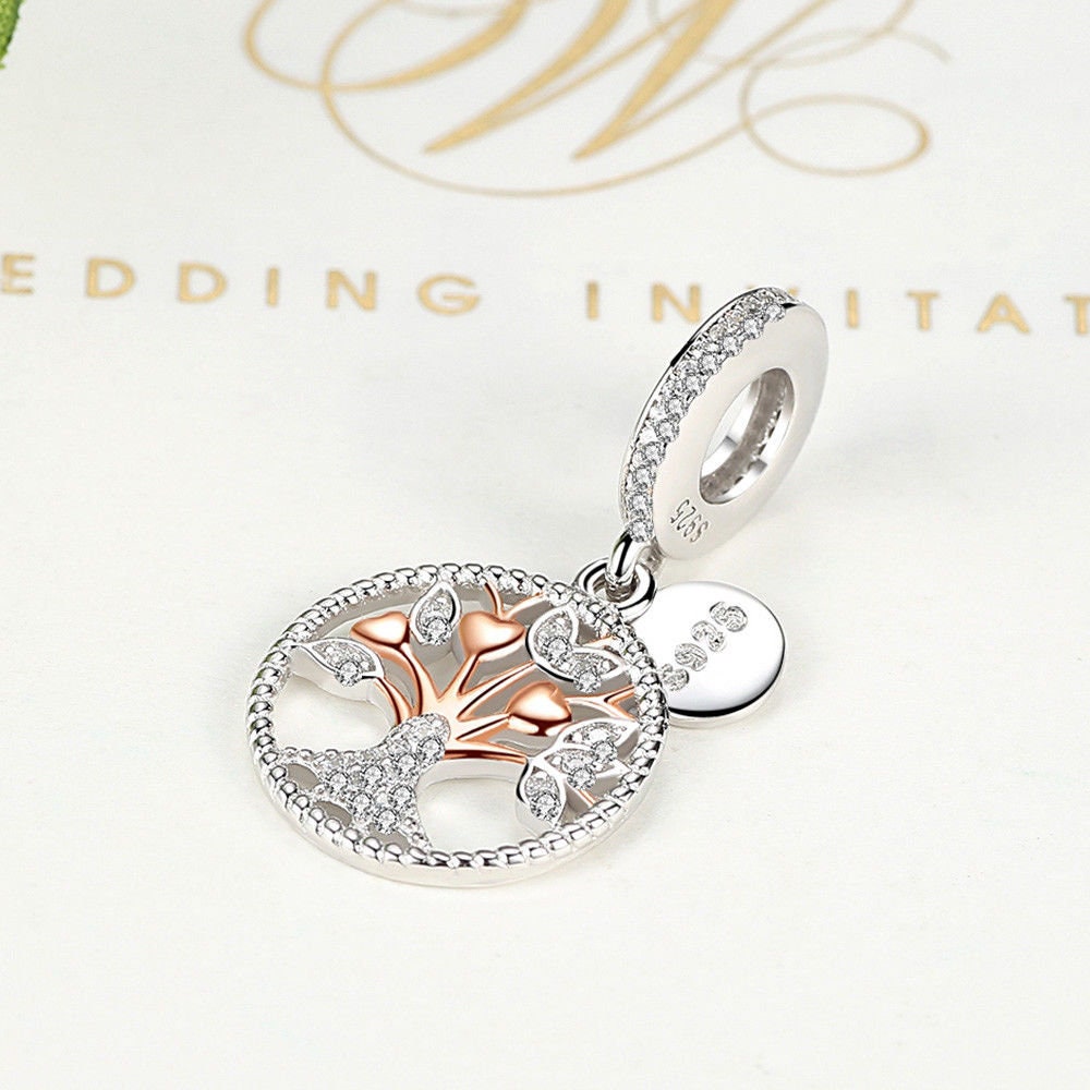 Gold Family Tree Heritage Charm 100% 925 Sterling Silver - Etsy