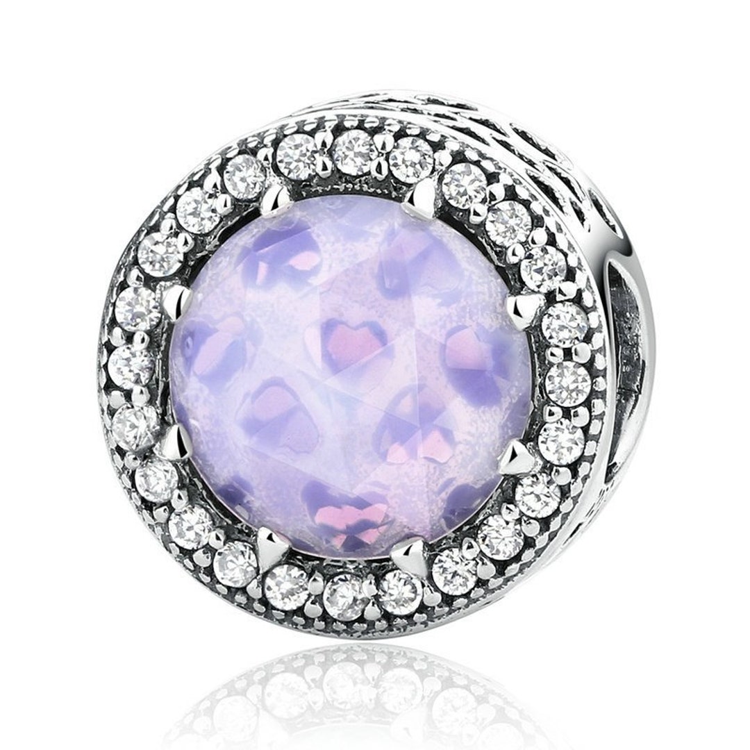 Radiant Hearts Charm With Opalescent Pink 925 Sterling Silver Fit Women ...