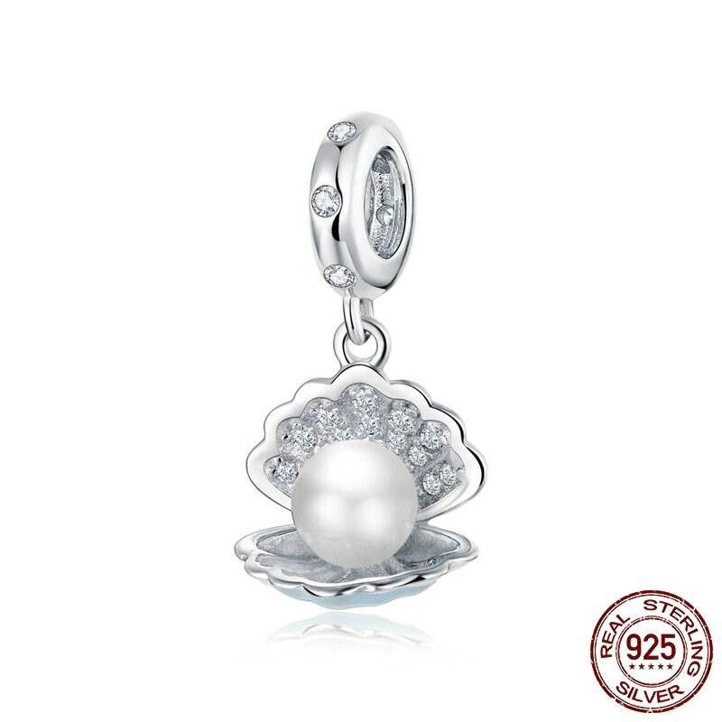 Authentic 925 Sterling Silver Pearl in Shell Pendant Charm - Etsy