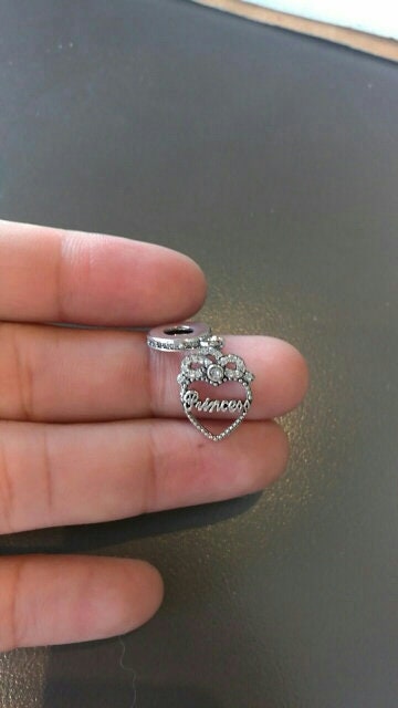 Princess Crown Heart Dangle Charms 925 Sterling Silver Bead | Etsy