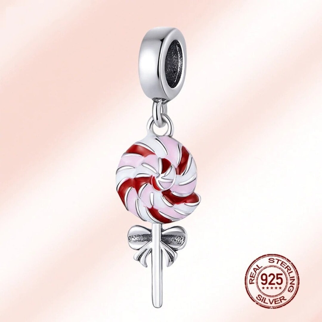 Sweet Lollipop candy Sweetie Pendant Charm Beads 925 Sterling Silver ...