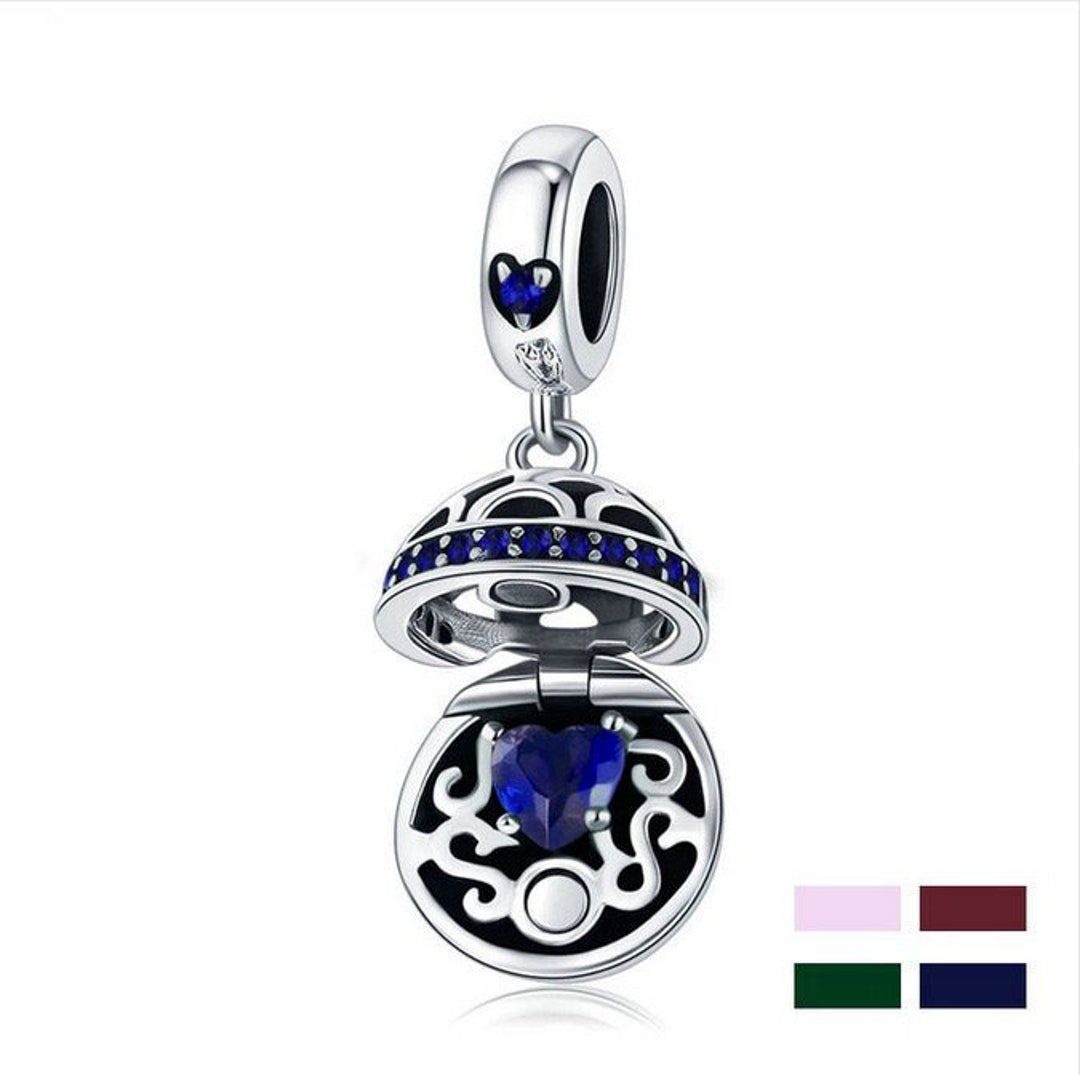 4 Colors Love Gift Box Dangle Ball Charm Heart Pave Charm Bead DIY 100% ...