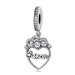 Princess Crown Heart Dangle Charms 925 Sterling Silver Fit Women ...