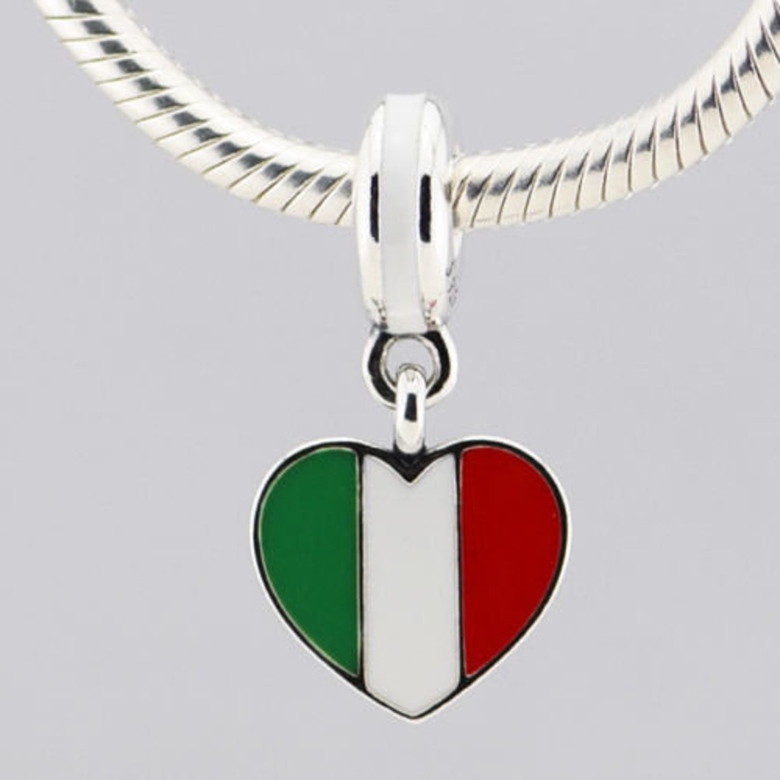 Italy Heart Flag Charms 925 Sterling Silver - Etsy
