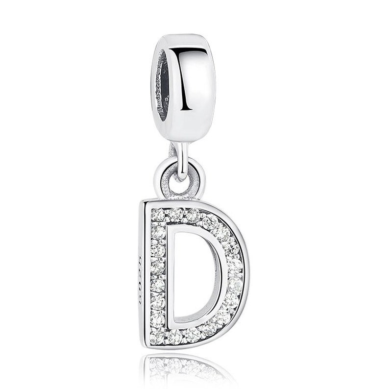 925 Sterling Silver Alphabet Letter Initial Pendant Charm Fit - Etsy