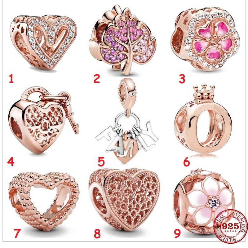 Rose Gold Pandora Charms - Etsy