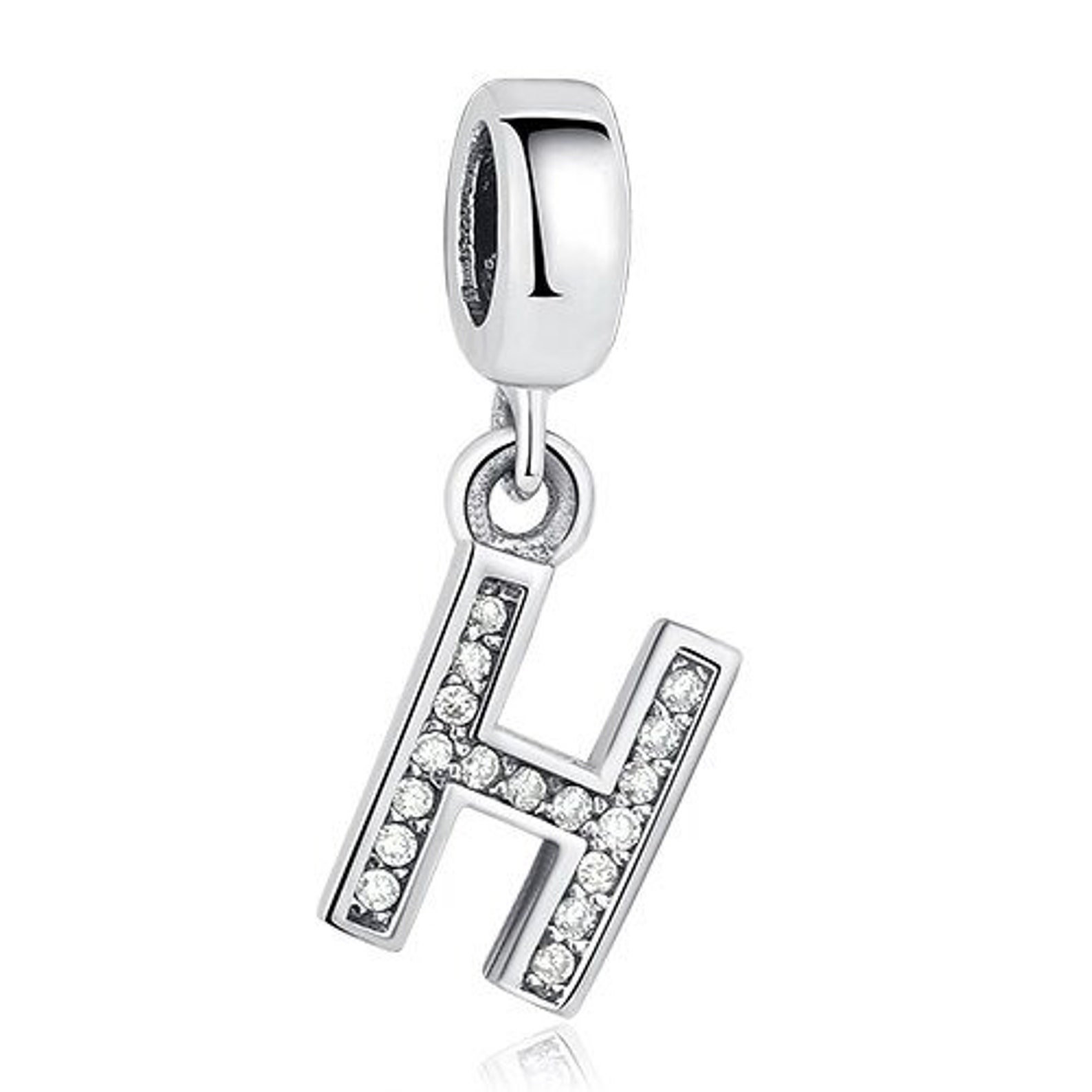 925 Sterling Silver Alphabet Letter Initial Pendant Charm Fit - Etsy