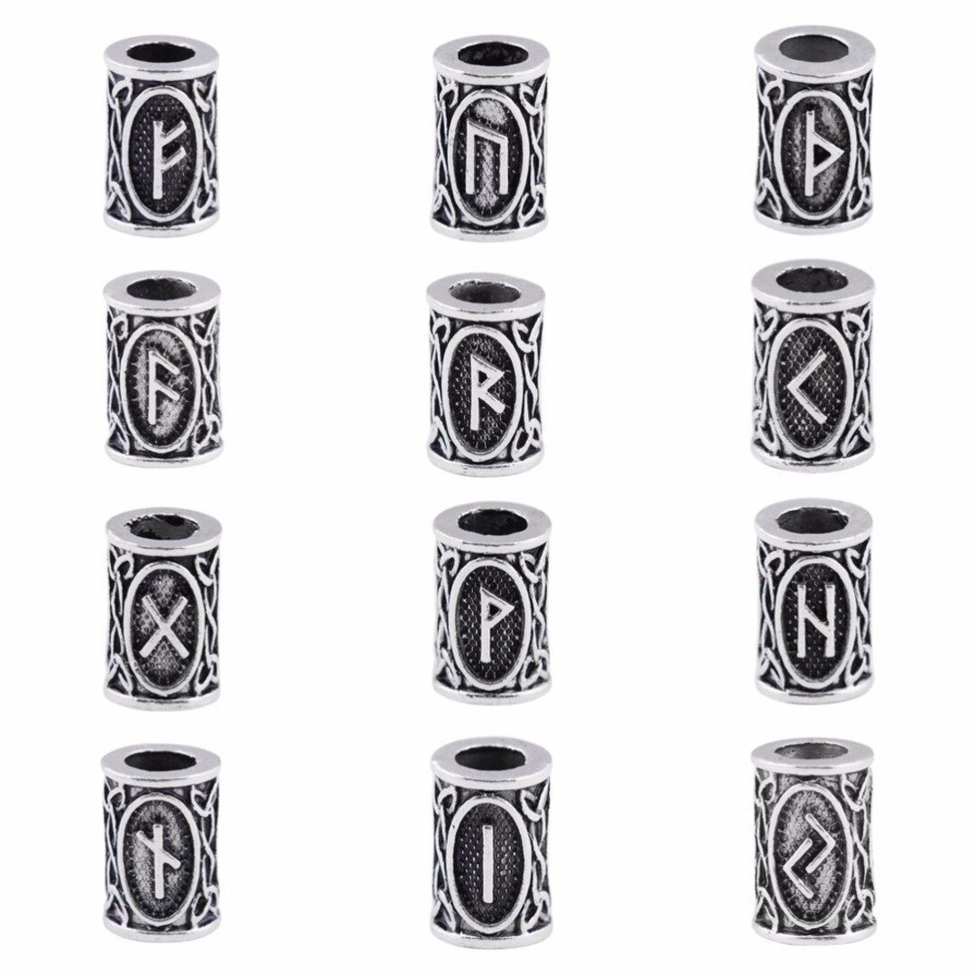 24 Pcs Full Set Viking Runes Beads Charms Odal,tyr,sowelu for Jewelry ...