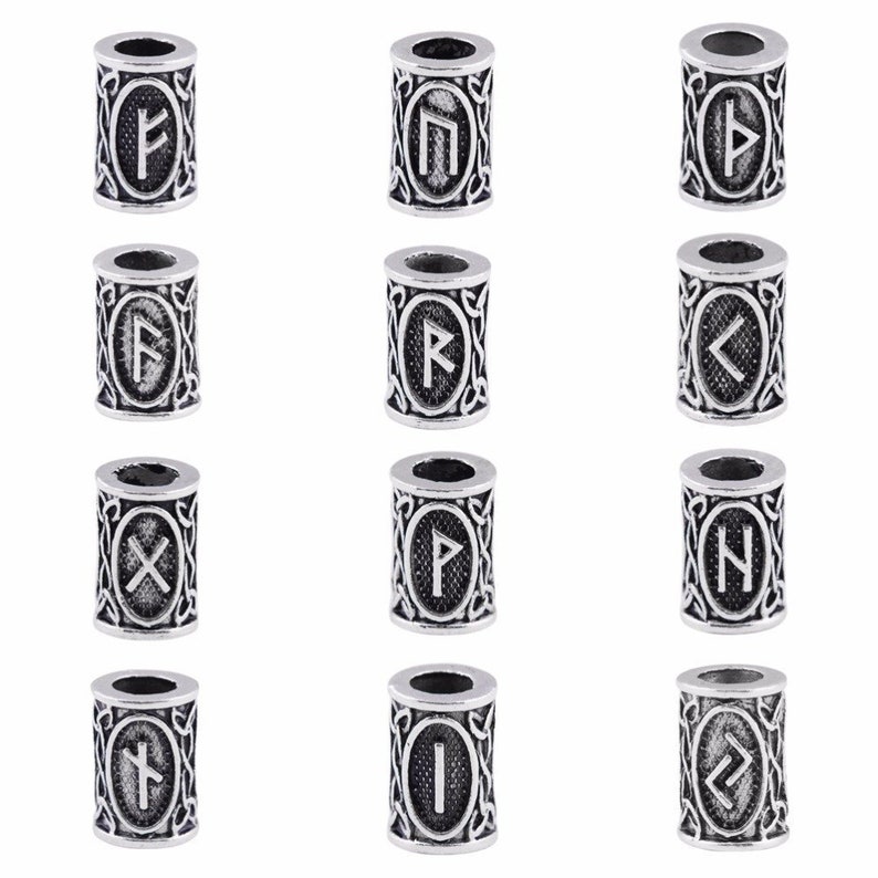 24 Pcs Full Set Viking Runes Beads Charms Odaltyrsowelu for - Etsy