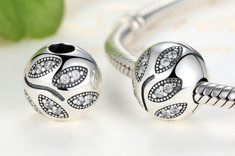 Sparkling Leaves Clip With Studded Leaves and Clear CZ Bead - Etsy