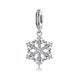 925 Sterling Silver Snowflake Pendant Charm With Clear CZ Charm 100% ...
