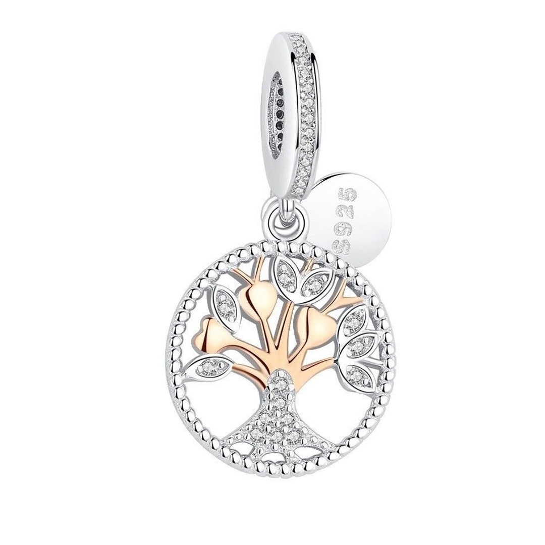 Gold Family Tree Heritage Charm 100% 925 Sterling Silver Handmade ...