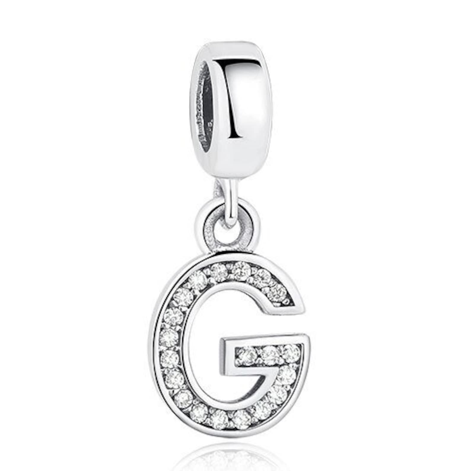925 Sterling Silver Alphabet Letter Initial Pendant Charm Fit - Etsy