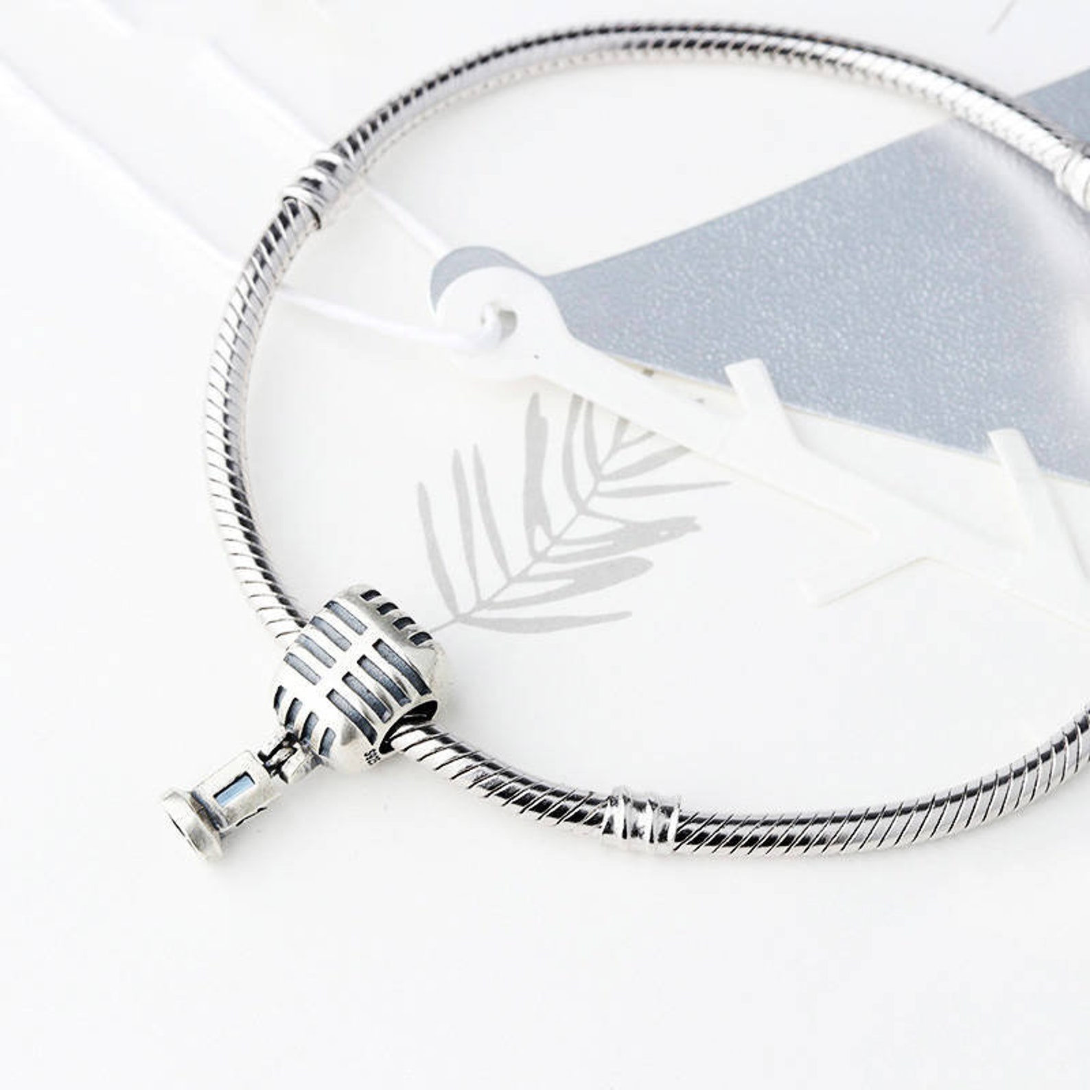 Old Style Microphone With CZ Beads Charms 100% 925 Sterling - Etsy