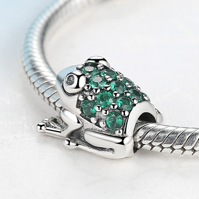 Green Frog Crystal Charm 100% 925 Sterling Silver Fit Pandora - Etsy