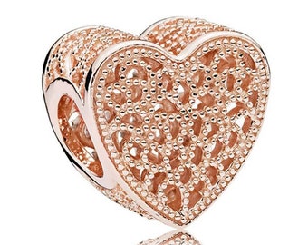 Rose Gold Locket Heart Charm 100% 925 Sterling Silver Pandora | Etsy