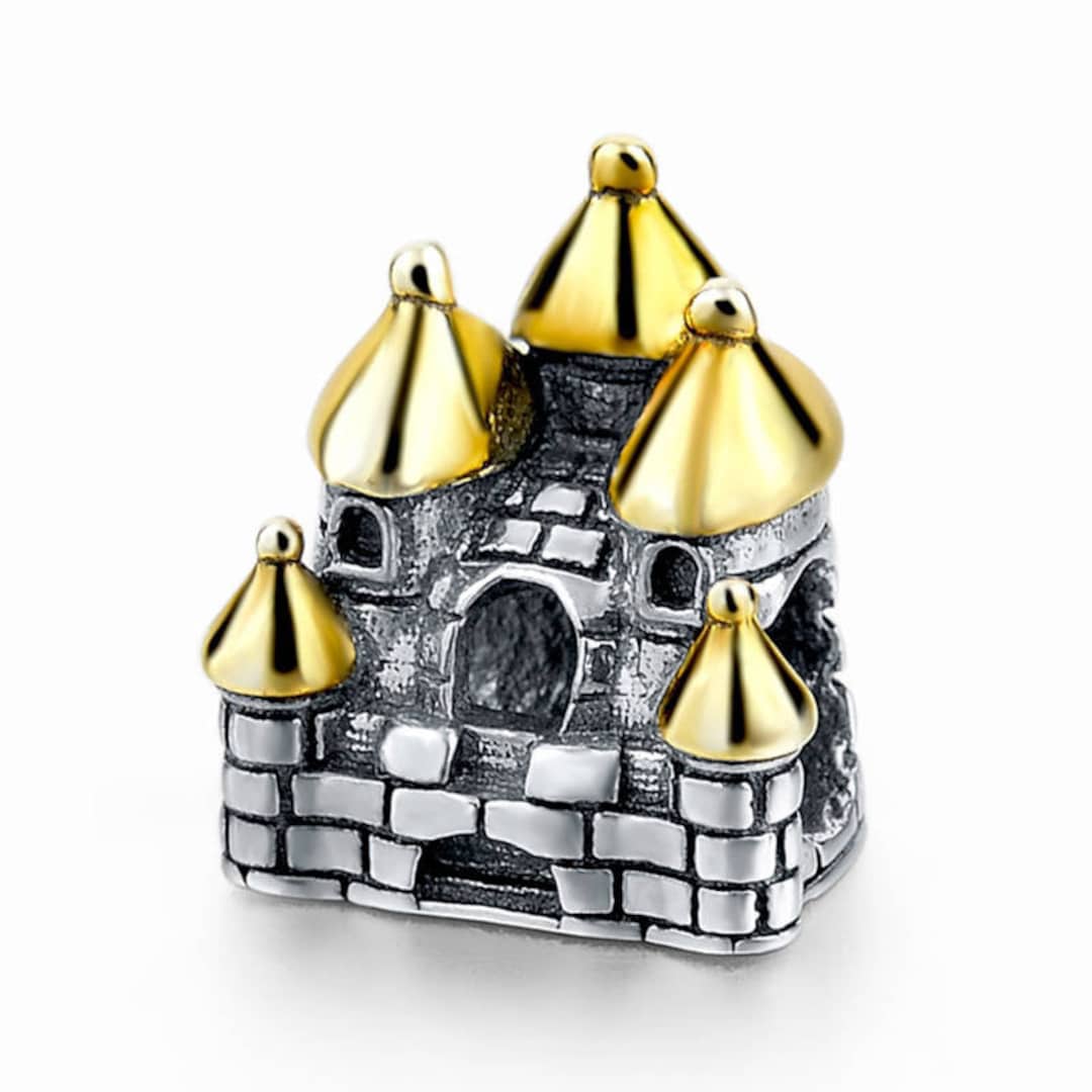 Silver 925 Gold Color Small Castle Building Beads Charms 100% 925 ...