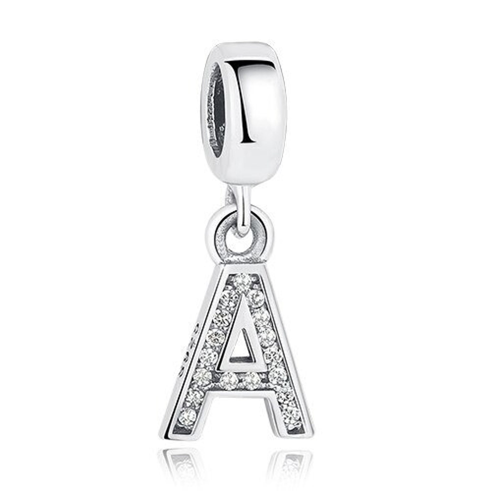 925 Sterling Silver Alphabet Letter Initial Pendant Charm Fit - Etsy