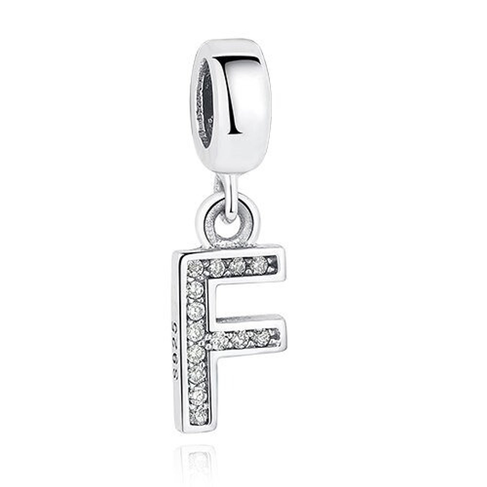 925 Sterling Silver Alphabet Letter Initial Pendant Charm Fit - Etsy