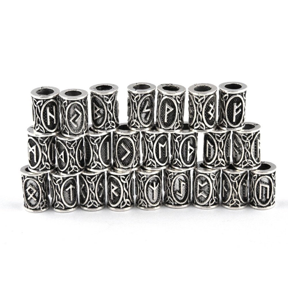 24 Pcs Full Set Viking Runes Beads Charms Odaltyrsowelu for | Etsy