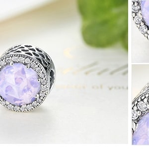 Radiant Hearts Charm With Opalescent Pink 925 Sterling Silver Fit Women ...