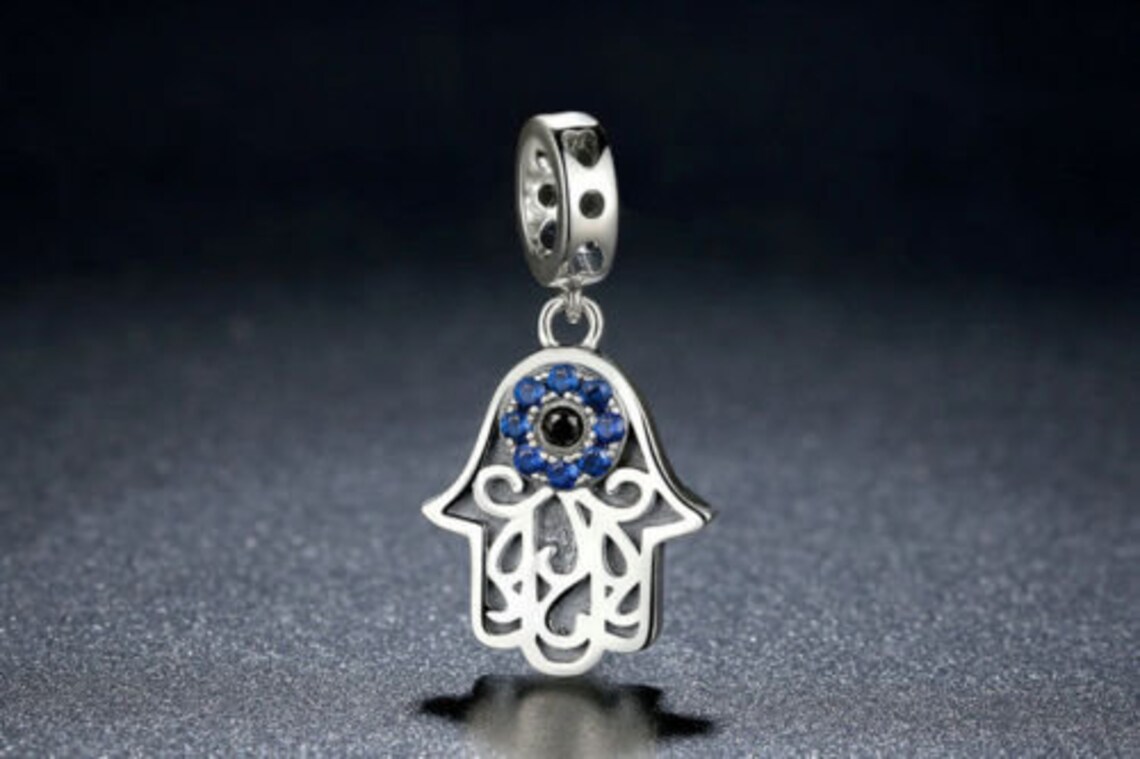 NEW Hamsa Hand Evil Eye Charms 100% 925 Sterling Silver - Etsy