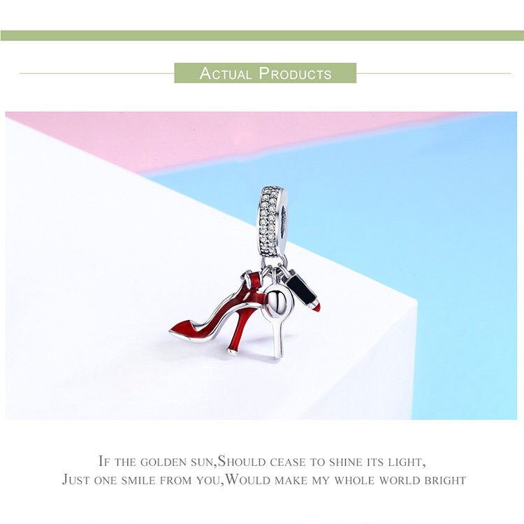 Women Shoes Mirror Makeup Charm 100% 925 Sterling Silver | Etsy