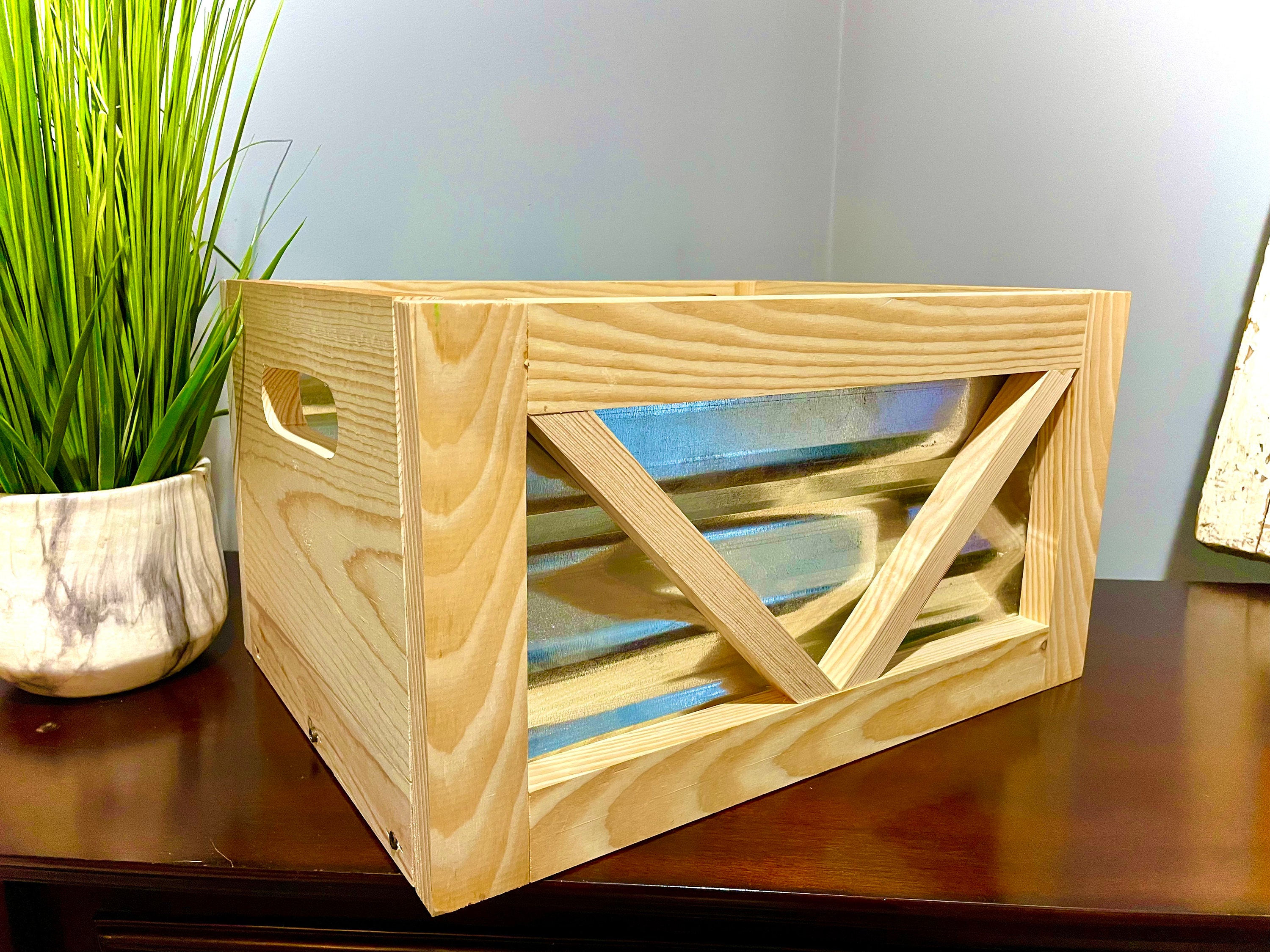 Large Metal Sided Crate Plans, DIY Crate Plans, DIY Farmhouse style ...