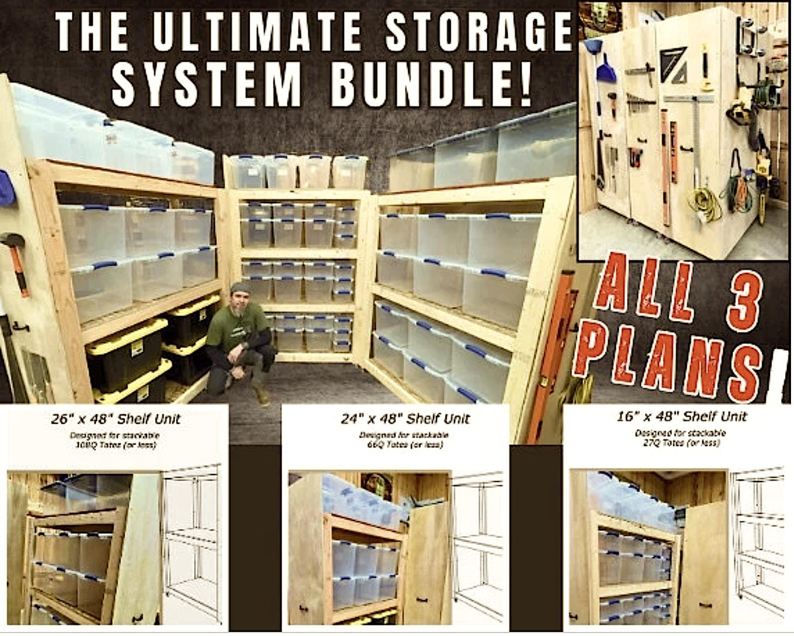 The Ultimate Storage System Plans, Storage Unit Plans, Pull Out Storage ...