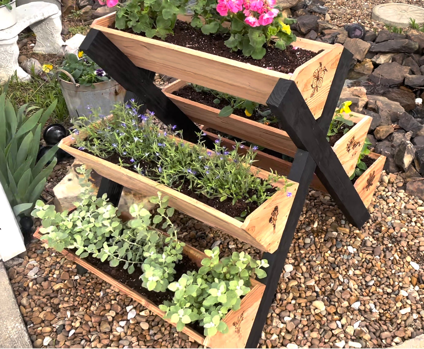 5 Box Tier Planter Plans Multi-tier Planter Fence Picket - Etsy Canada