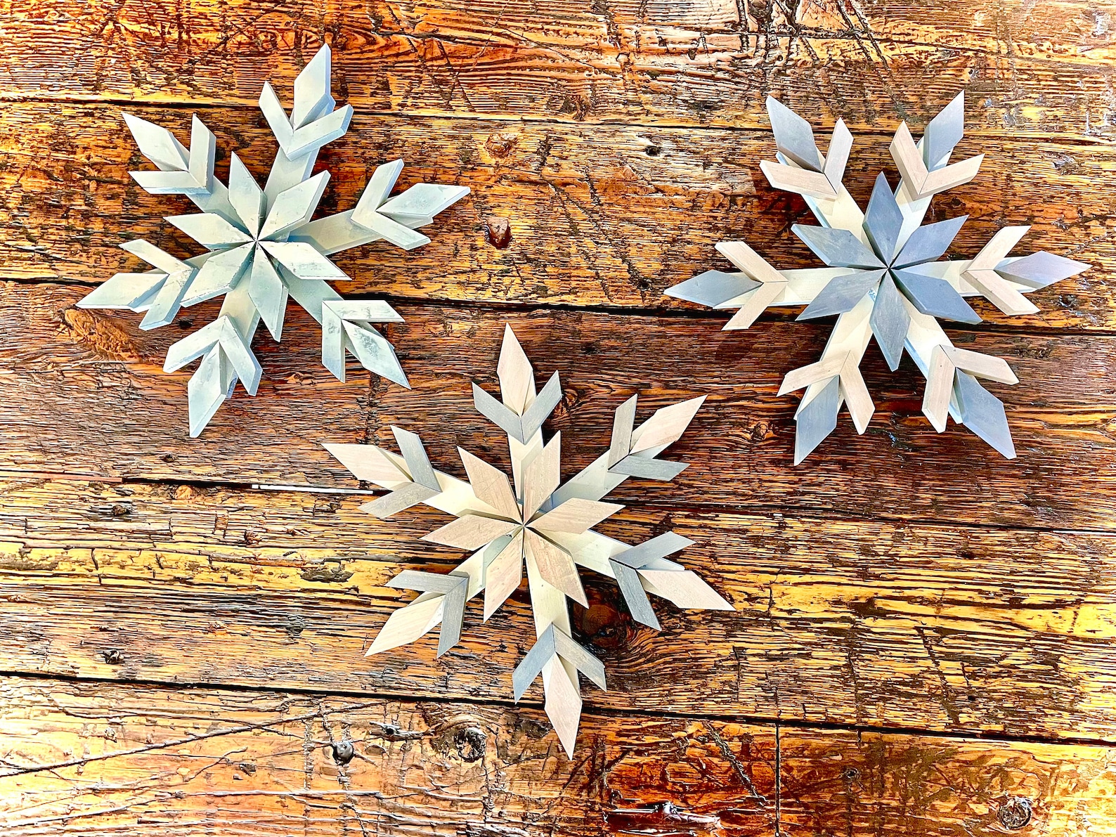3 Large Snowflakes 16 From One Picket, One Picket Snowflakes, Christmas ...