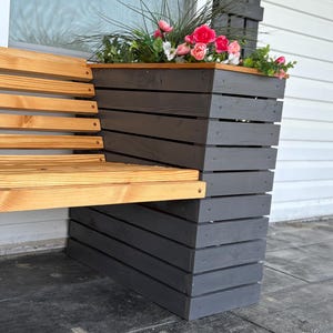 Twin Planter Garden Bench Digital Plans, Double Planter Garden Bench ...
