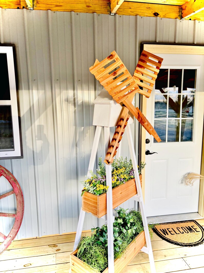 Windmill Planter Plans, DIY Windmill Planter Plans, Decorative Windmill ...