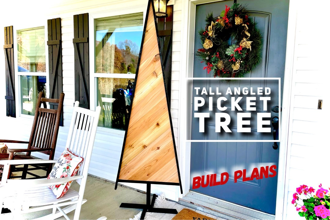 Tall Angled Picket Tree, Christmas Tree Decor Plans, DIY Christmas ...