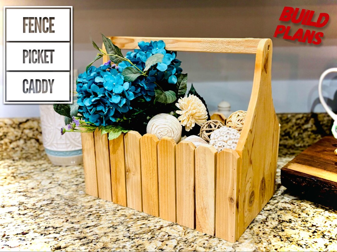 Fence Picket Caddy Plans, Country Style Caddy Plans, Decorative Storage ...