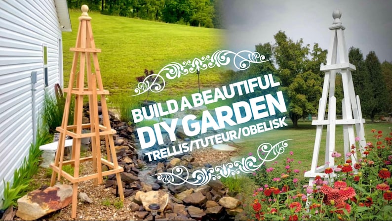 Garden Obelisk Plans / Garden Trellis Plan / Garden Plans / Woodworking ...