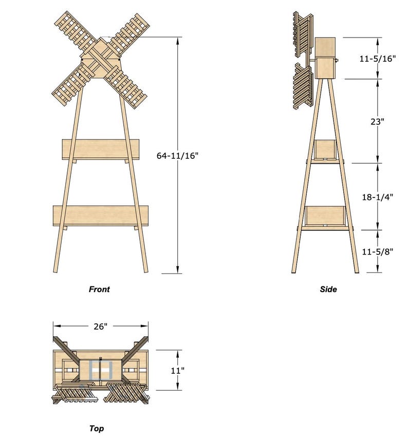 Windmill Planter Plans, DIY Windmill Planter Plans, Decorative Windmill ...