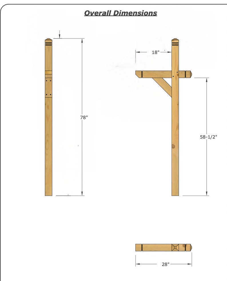 Decorative Mailbox Post Plans, Mail Box Post Plans, Letter Box Post ...