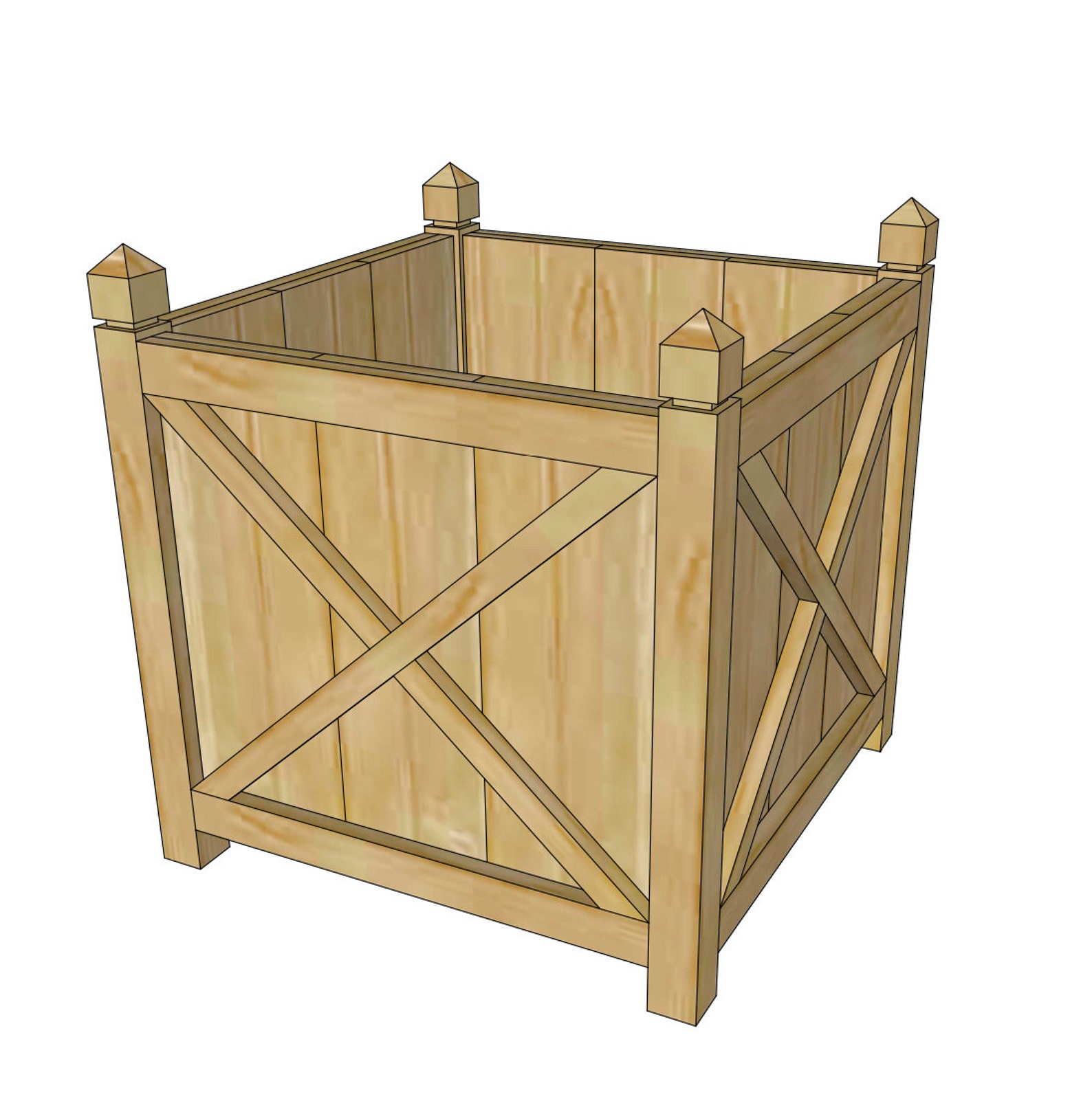 XL Farmhouse Shrub/bush/tree Planter Plans, Large Shrub Planter Plans ...