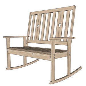 Classic Double Rocker Plans, Porch Rocker Plans, Double Seat Rocker ...